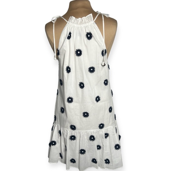 Milly | Dresses | Milly Embroidered Cotton Halter Mini Dress Tunic ...